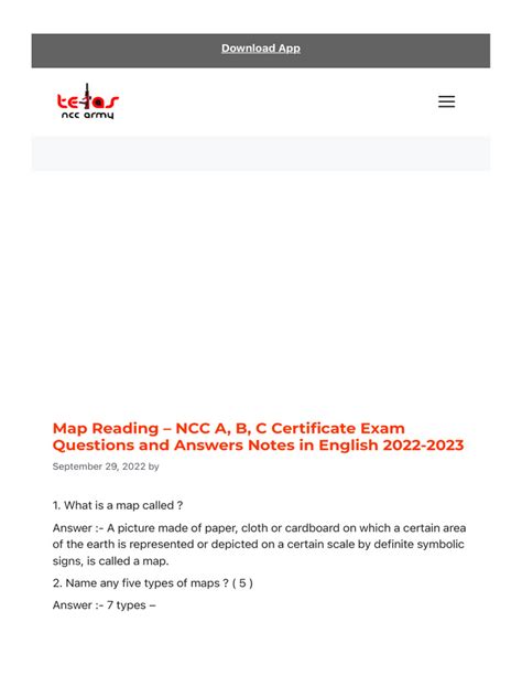 Tejas Ncc Army Indias 1 Ncc Learning Platform Pdf Compass Map