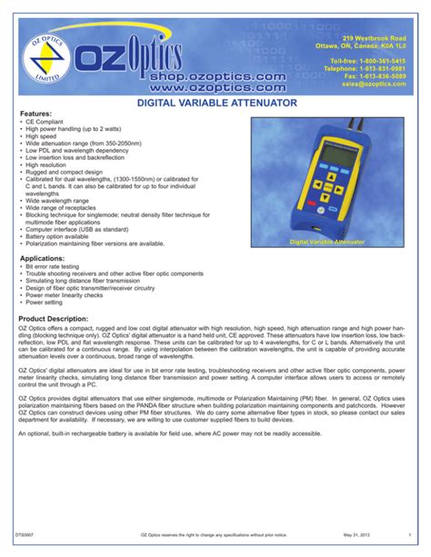 Digital Variable Attenuator