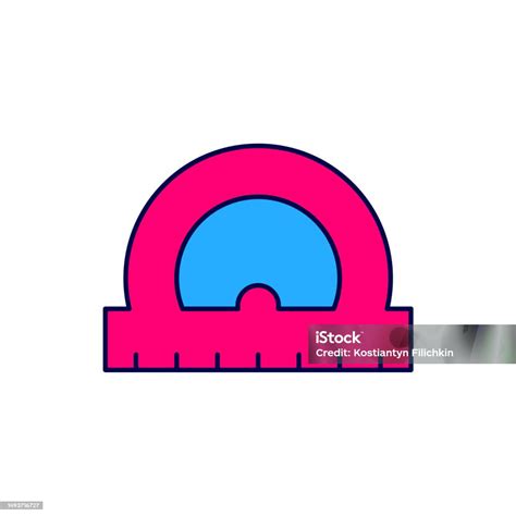 흰색 배경에서 격리된 도 아이콘을 측정하기 위한 윤곽선 Pro트랙터 그리드가 채워져 있습니다 기울기 각도 미터 측정 도구 기하학적 기호 벡터 가득 찬에 대한 스톡 벡터 아트