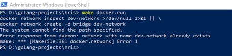 error response from daemon network with name dev network already exist · issue 2 · koddr
