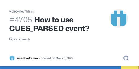 How To Use CUES PARSED Event Issue 4705 Video Dev Hls Js GitHub