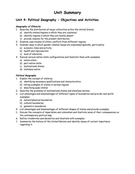 Unit Summaries 7 Doc Geography Science