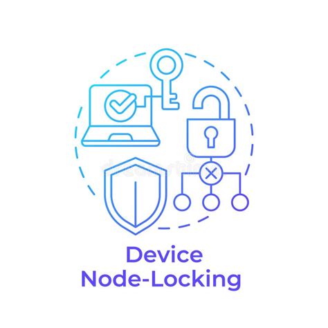 Device Node Locking Blue Gradient Concept Icon Stock Vector