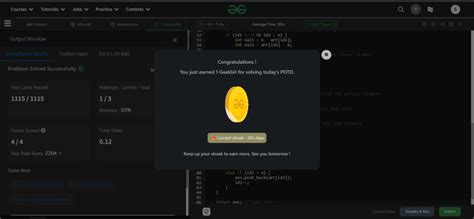 Completed A Year Of Solving Potd On Geeksforgeeks Sushant Chaudhary