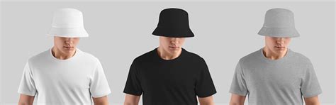흰색 검은색 헤더 챙이 달린 모자 모형은 티셔츠를 입은 남자 보편적인 자외선 차단제 세련된 액세서리 배경에 격리되어 있습니다 T 셔츠에 대한 스톡 사진 및 기타 이미지