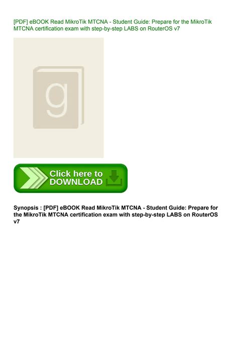 PDF EBOOK Read MikroTik MTCNA Babe Guide Prepare For The MikroTik MTCNA Certification