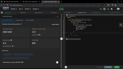 Vishnu Vardhan Gurram On Linkedin Dsa Sortingalgorithms Insertionsort Codingjourney