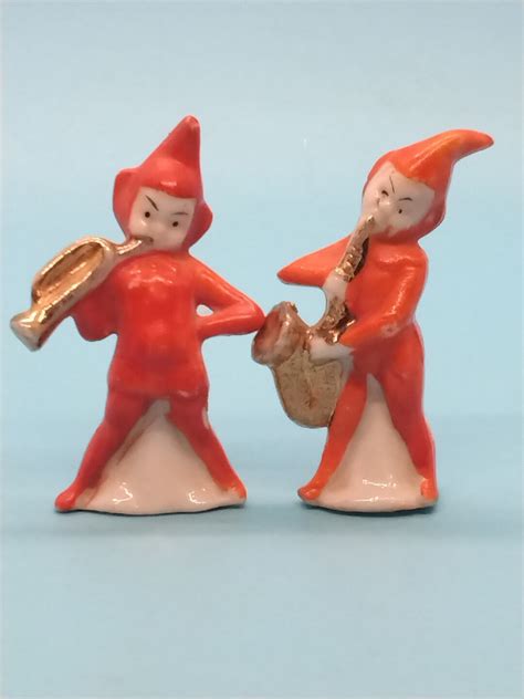 Figurines Pixies Red Dressed Pixies Musical Pixies Pixies In A Band
