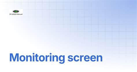 Monitoring Screen Lorric Online Documents