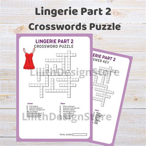 Lingerie Part Crossword Puzzle Nsfw Crossword Bachelorette Party Dirty Word Game Naughty Party