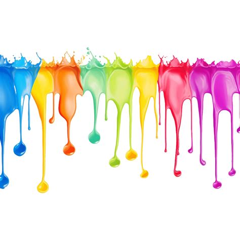 Rainbow Paint Drips Clipart Watercolor Border Background  Digital