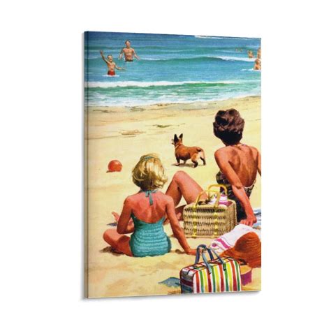 Vintage Beach Scene