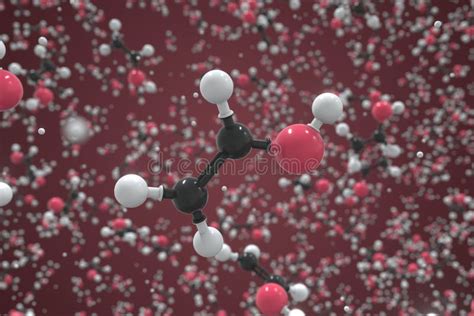 Polyvinyl Alcohol Molecule Ball And Stick Molecular Model Chemical 3d Rendering Stock