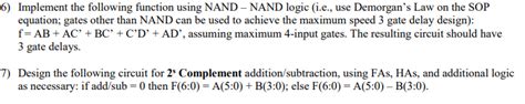Solved Implement The Following Function Using NAND NAND Chegg
