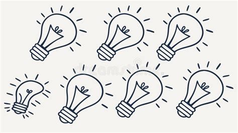 Grid Of Lit Lightbulb Icons Brilliant Ideas And Innovation Vector Design Generative Ai Stock
