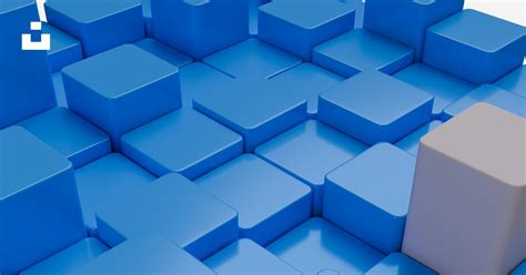중간에 흰색 큐브가 있는 파란색과 흰색 사각형 묶음 사진 Unsplash의 무료 파랑 이미지