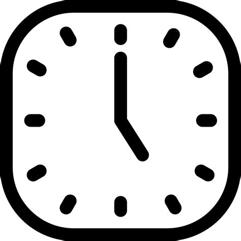 Thin Line Art Clock Icon On White Background 25040335 Vector Art At