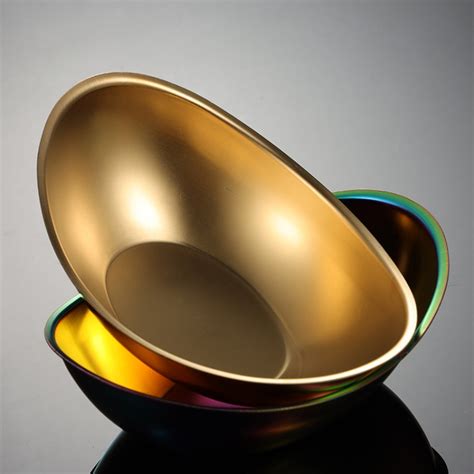 304 스테인레스 스틸 잉곳 셰이프 샐러드 그릇 플레이트 Rotisserie 식기 프렌치 프라이 컨테이너 색상 밝은 빛