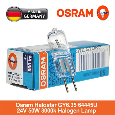 Osram 64445U 50w 24v GY6.35 64445 U Halostar Halogen Lamp Peanut Bulb ...