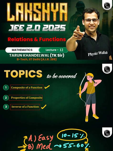 Relations And Functions 12 Class Notes Lakshya Jee 20 2025 Pdf