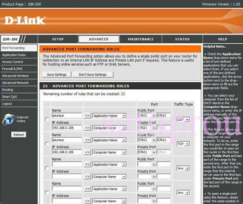 Dlink DIR Port Forwarding Instructions