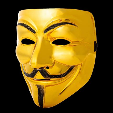 New 2 Gold Guy Fawkes Anonymous Face Masks Hacker Horror Halloween