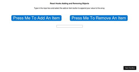 Addold Remove Item From Array React Hooks Codesandbox