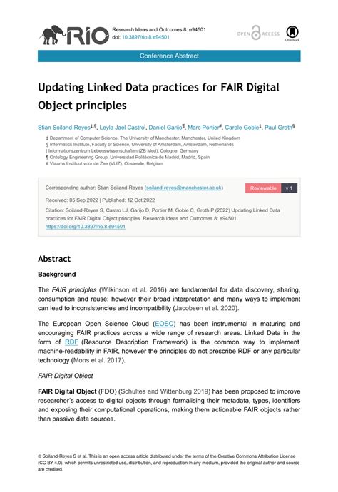 Pdf Updating Linked Data Practices For Fair Digital Object Principles