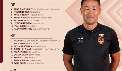 Myanmarnationalpost အာဆီယံ ယူ ၁၆ ပြိုင်ပွဲအတွက် မြန်မာ့လက်ရွေးစင် ယူ ၁၆ ကစားသမားစာရင်း ထုတ်ပြန်