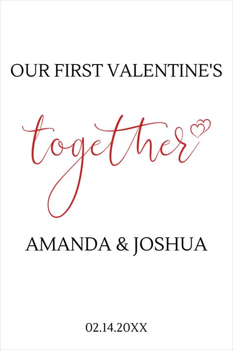 First Valentine Together Large Wine Label