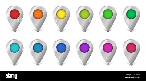 Map Location Icon Set Vector Navigation Button Pin Position Marker