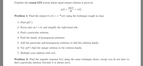 Solved Consider The Causal LTI System Whose Input Output Chegg