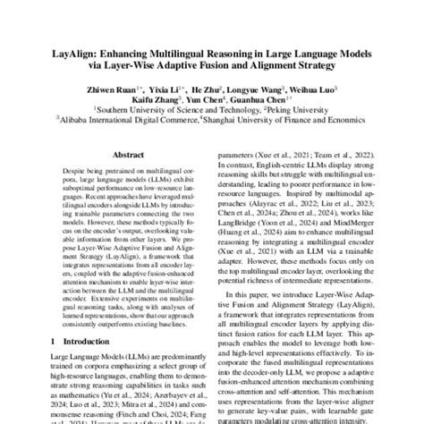 Layalign Enhancing Multilingual Reasoning In Large Language Models Via