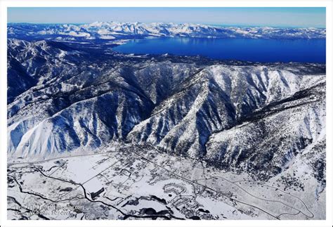 Aerial Picture Of Genoa Nevada And Lake Tahoe With Snow Photography