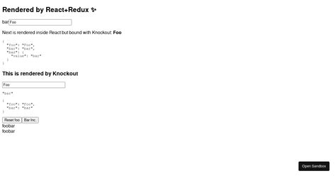 Connect Redux And Knockout Forked Codesandbox
