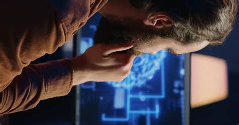 Computer Scientist Writes Code On Pc To Visualize Ai Neural Networks Technology Stock Footage