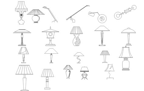 Lamp Block In AutoCAD Drawing