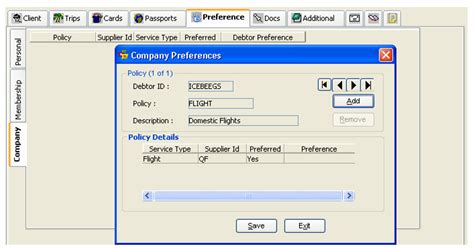 preference tab tres technologies