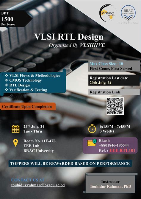 Certificate Course On Vlsi Rtl Design Department Of Electrical And Electronic Engineering