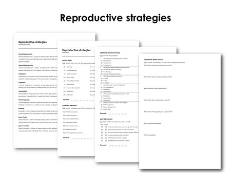 Reproductive Strategies Made By Teachers
