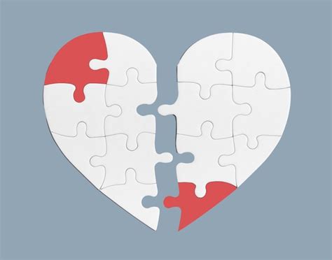 Premium Photo Broken Split Heart Puzzle Into 2 Parts Divorce Breakup