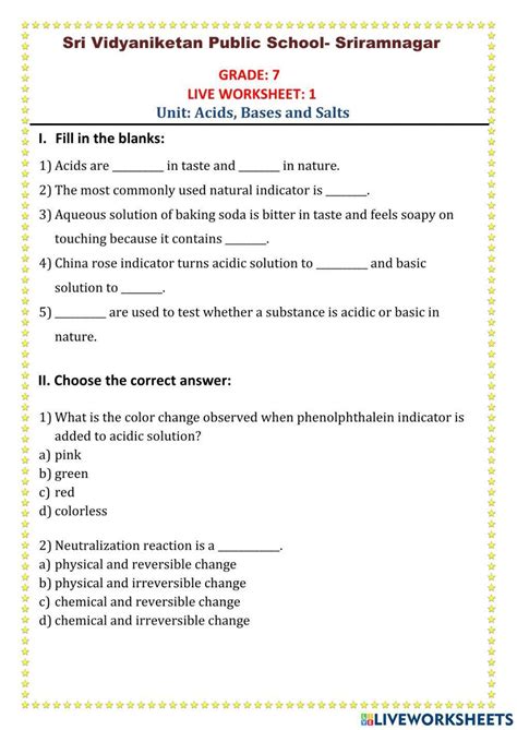 Worksheet Acids And Bases Lesson Plans And Worksheets Worksheets Library