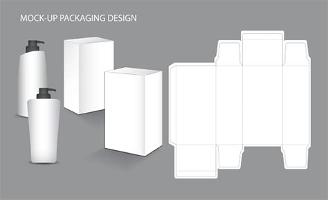 화이트 박스 디자인 템플릿입니다 3d 박스 모형 3d 병 제품 디자인 크림 피부 로션 샴푸 미용 건강 의학 보충제용 화이트 패키징 3d 사실적입니다 화장품 패키지 벡터 제품