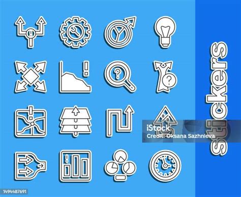 라인 시계 백분율 위쪽 화살표 화살표 재무 성장 감소 여러 방향 및 알 수 없는 검색 아이콘을 설정합니다 벡터 0명에 대한 스톡 벡터 아트 및 기타 이미지 Istock