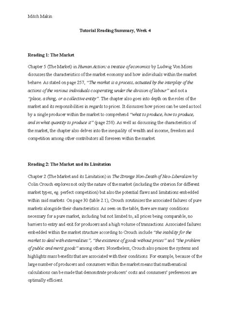 Tutorial Reading Summary Week 4 Tutorial Summary 1