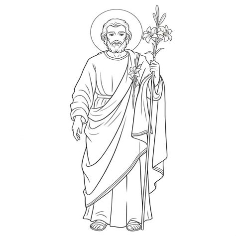 Dibujar San José Para Colorear Imprimir E Dibujar Coloringlib
