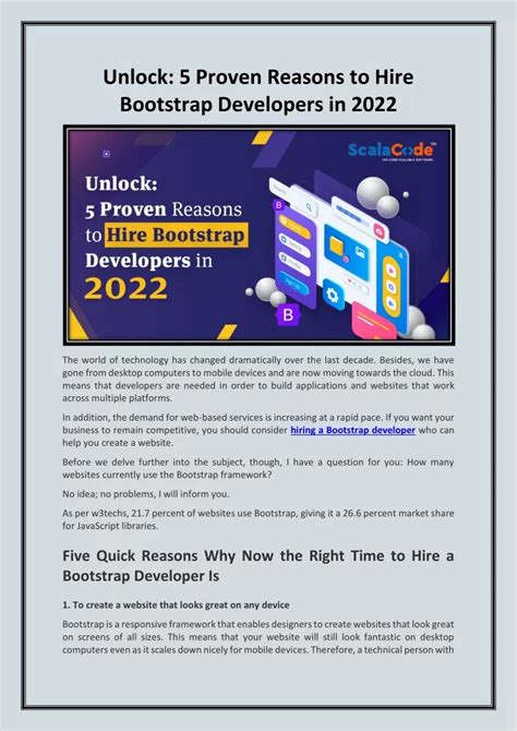 Ppt Unlock 5 Proven Reasons To Hire Bootstrap Developers In 2022 Scalacode Powerpoint