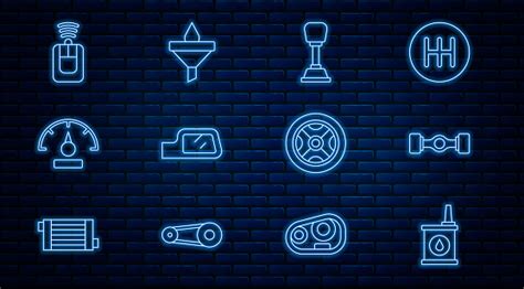 모터 오일 섀시 자동차 기어 시프터 자동차 거울 속도계 리모컨이 있는 키 휠 및 깔때기 및 드롭 아이콘용 라인 캐니스터를