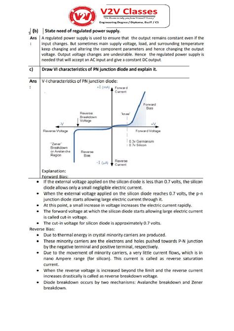V2v Classes V2i Engineering Diploma Regulated Power Supply And Diode