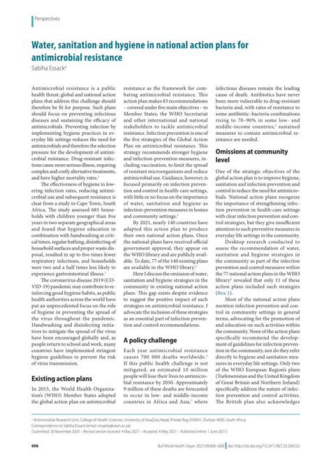 Pdf Water Sanitation And Hygiene In National Action Plans For Dokumen Tips